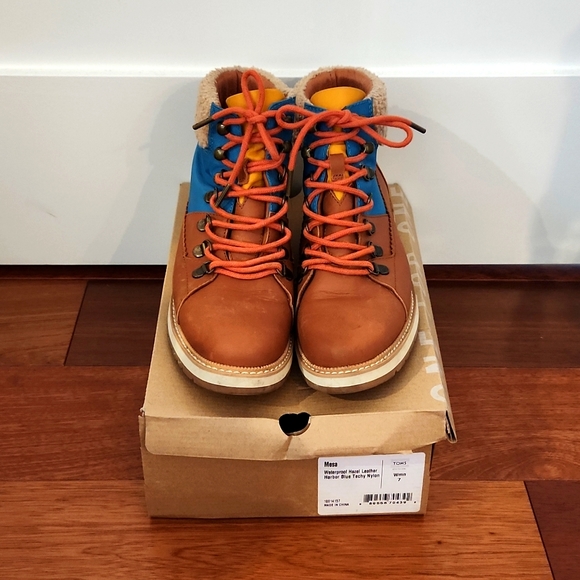 Toms | Shoes | Toms Mesa Waterproof Hazel Leather Harbor Blue Techy ...